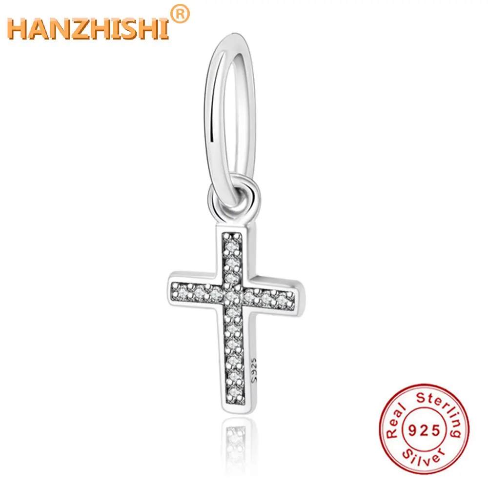 925 Sterling Silber Kreuze Perlen Symbol Von Glauben Mit Klar CZ ...