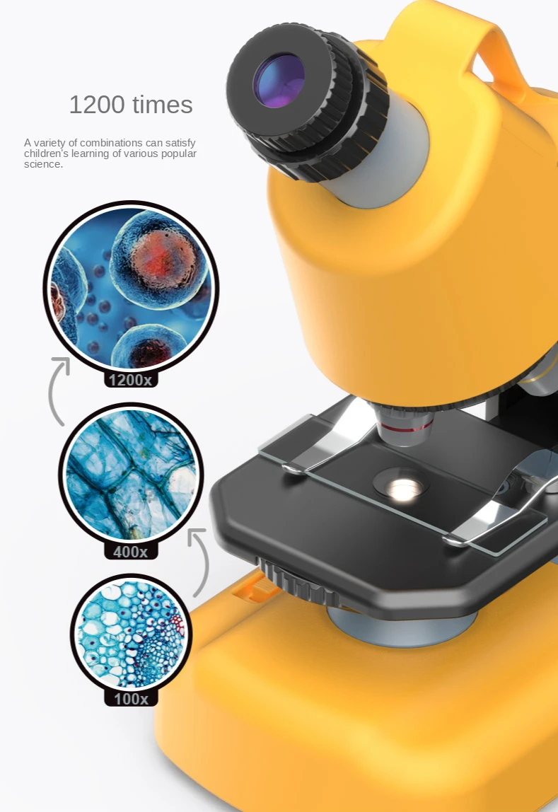 1200 Times MicroScope Kit for Kids Optical Microscope Biological ...