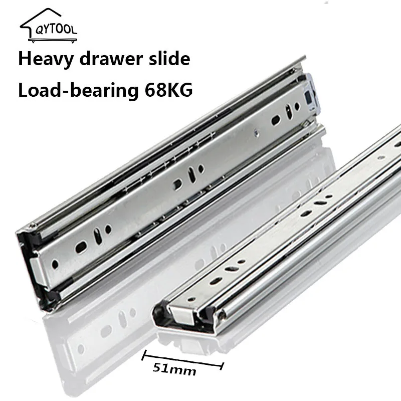 51mm-Width-68kg-Three-Section-Guide-Rail-Full-Length-Ball-Bearing ...