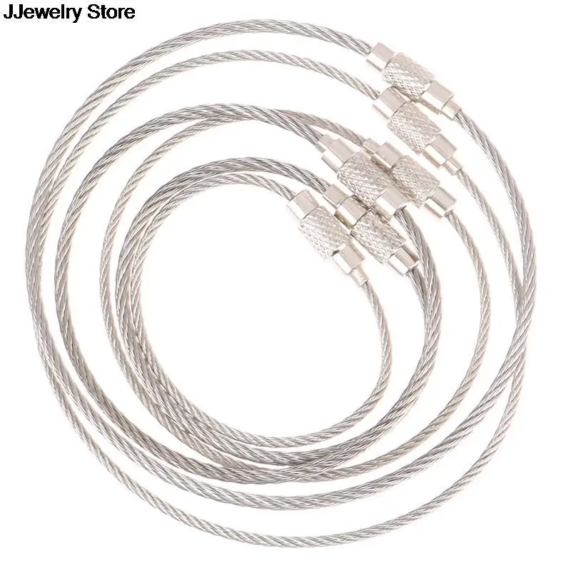 10-20pcs-Set-Wire-Rope-Key-Chain-Stainless-Steel-Wire-Keychain ...