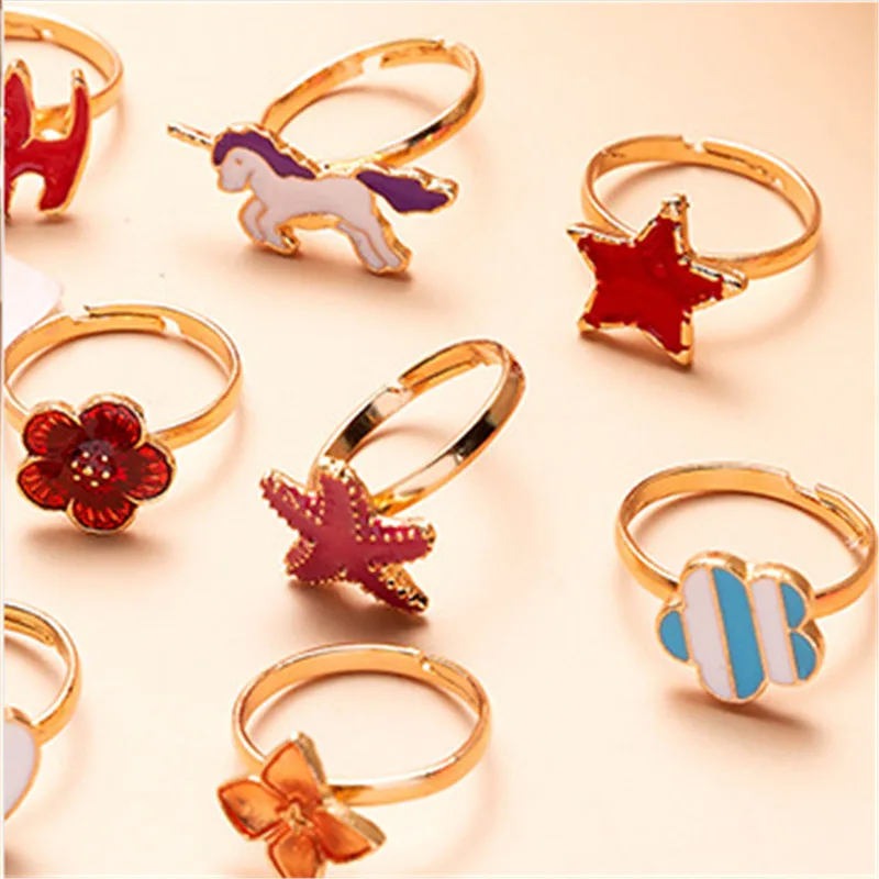 Pretend Play Adjustable Rings Cartoon Child Decorating Ring Beauty ...