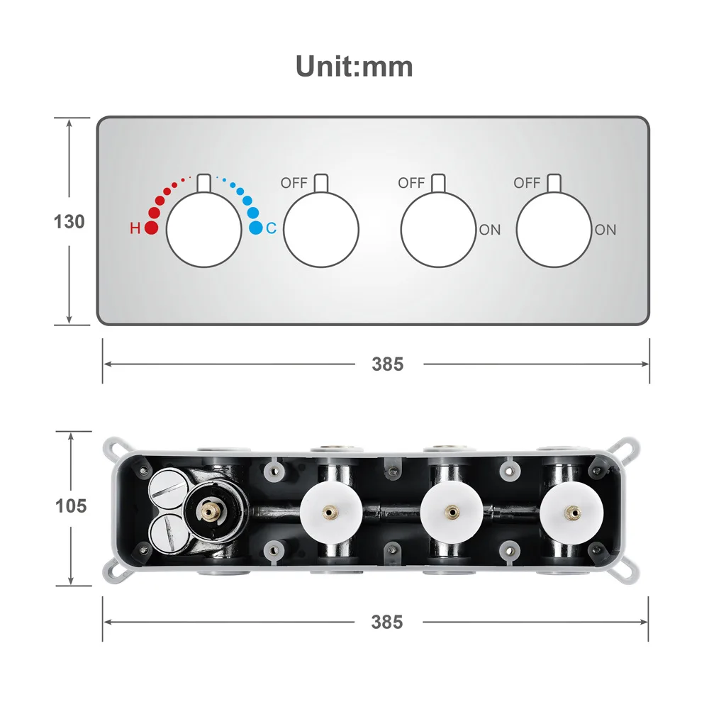 Wall Embedded Box Shower Controller Bathroom Shower Faucet Concealed ...