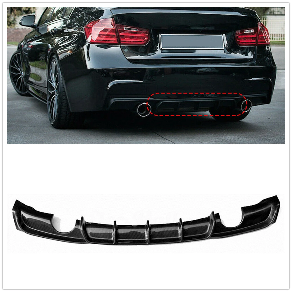 Rear Diffuser Bumper Lip For Bmw F30 3 Series 2012-2018 Abs Carbon ...
