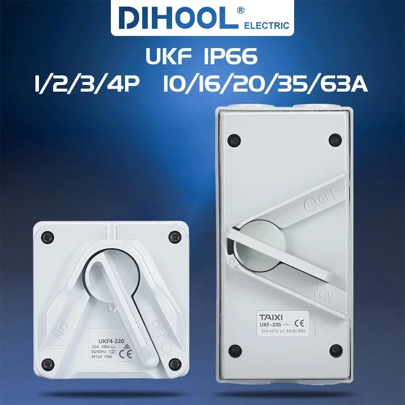 Ip66 1p 2p 3p 4pole 20a 35a 63amp Weatherproof Isolating Switch Outdoor ...