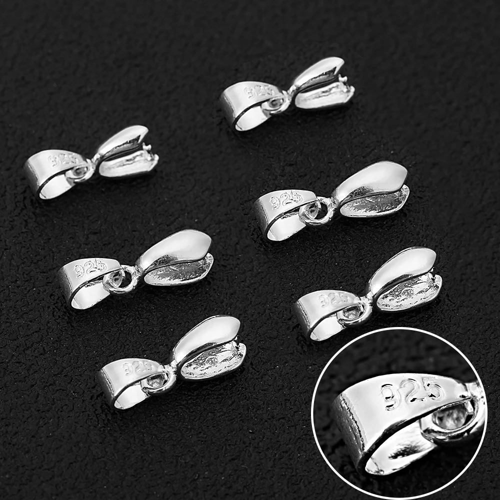 20pcs/lot Size S/M/L 925 Stering Silver Bail Connector Bale Pinch Clasp ...