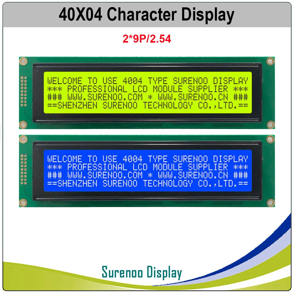 404 40x4 4004 Character Lcd Module Display Screen Lcm Yellow Green Blue With Led Backlight Build ...