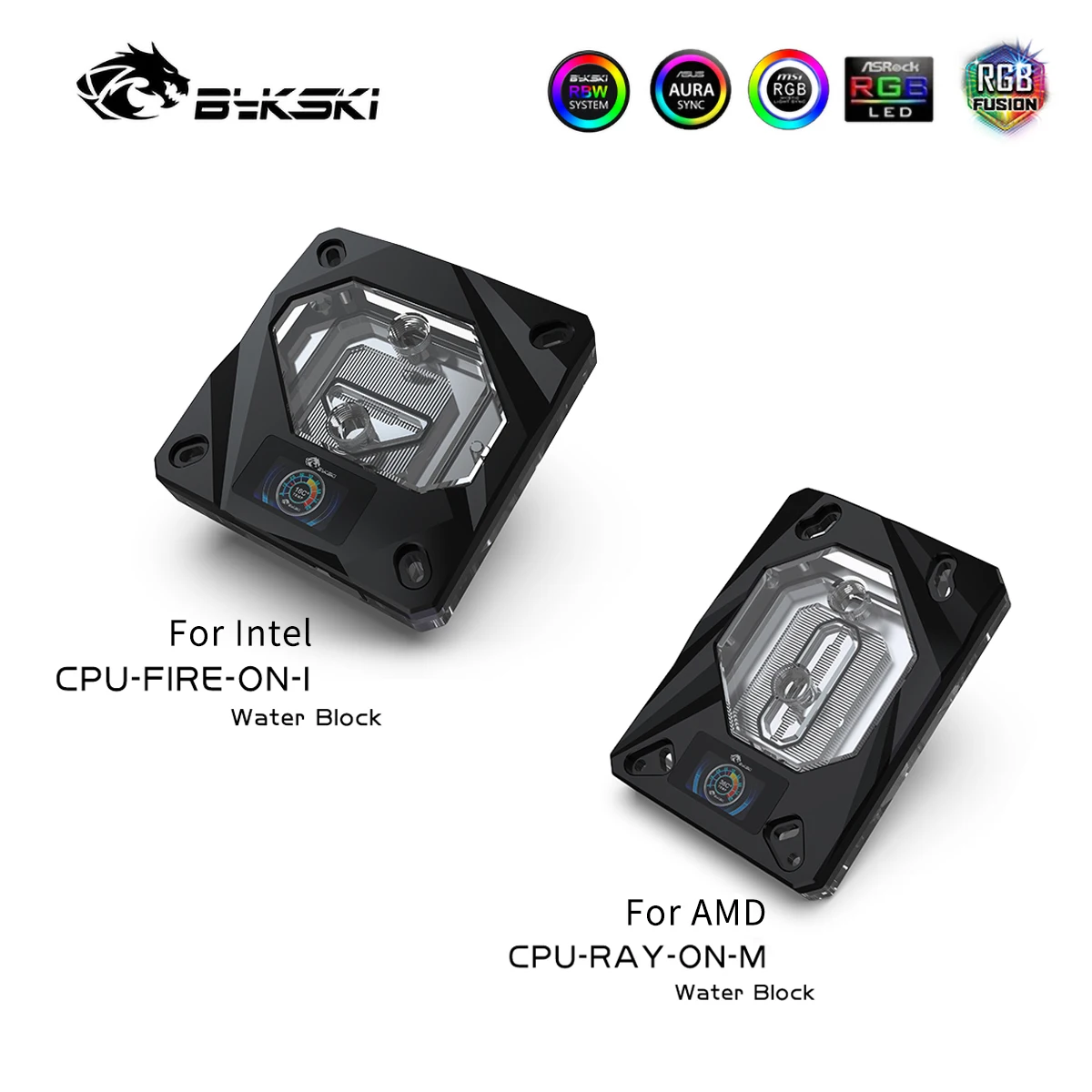Bykski Temperature Digital Display CPU Water Block For Inter AMD ...