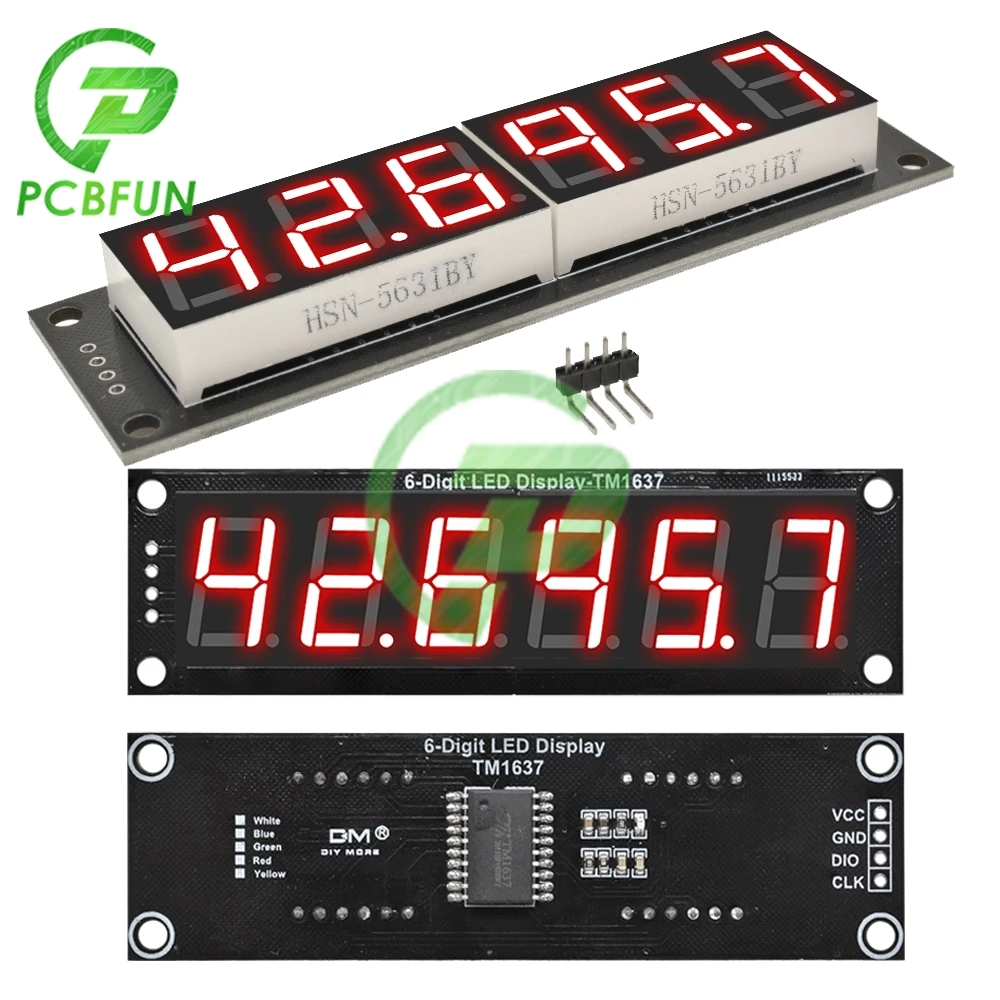 0.56 polegada tm1637 6 dígitos 7 segmento display digital módulo de ...
