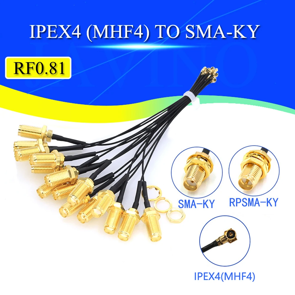 5Pcs SMA Connector Cable Female to IPEX4 IPX4 MHF4 to SMA Female RF0.81 ...