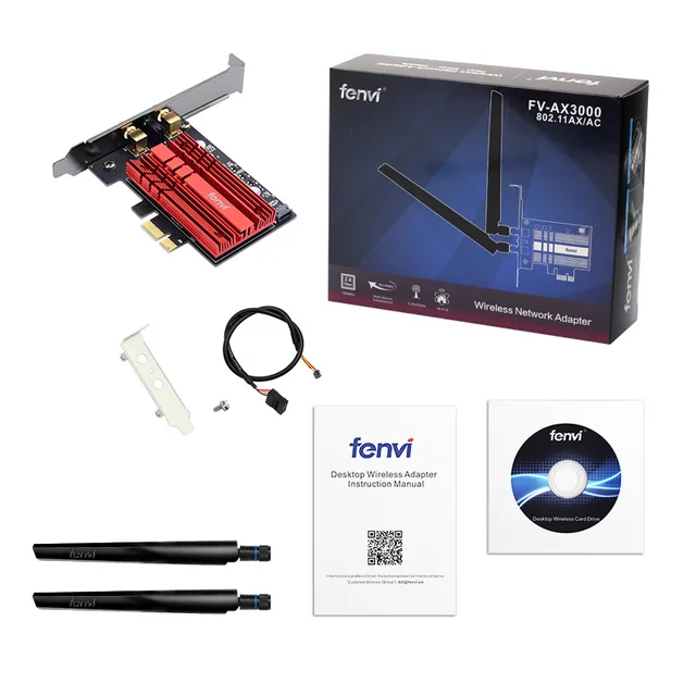 Wifi Card For PC Fenvi WiFi 6 PCIe Card With Intel AX200 Chip - AX3000 ...
