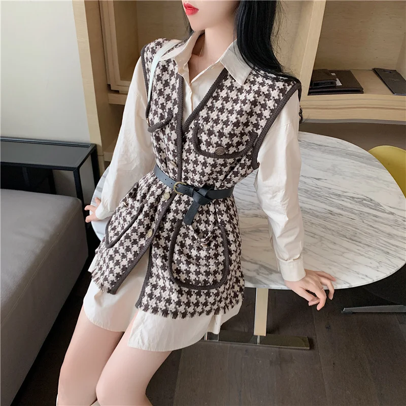[EWQ] Autumn New Suit Solid Color Simple Women Blouse + Chic Sashes ...