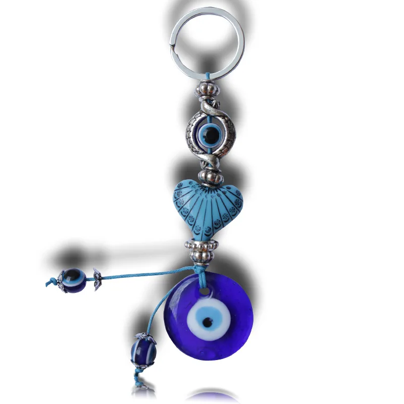 Blue Eye Keychian Luck Evil Eye Keyring Car Crystals Jewelry Keychains ...