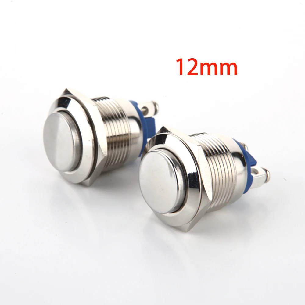 12mm 2Pin Metal Button Switch Latching/Momentary Waterproof and Flame ...