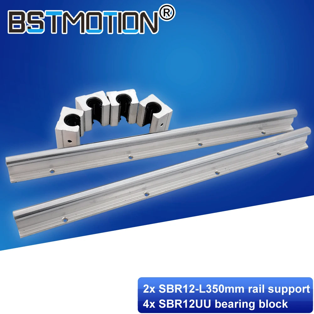 SBR12 12mm linear rail support 350mm Customize Length linear guide with SBR12UU linear block cnc ...