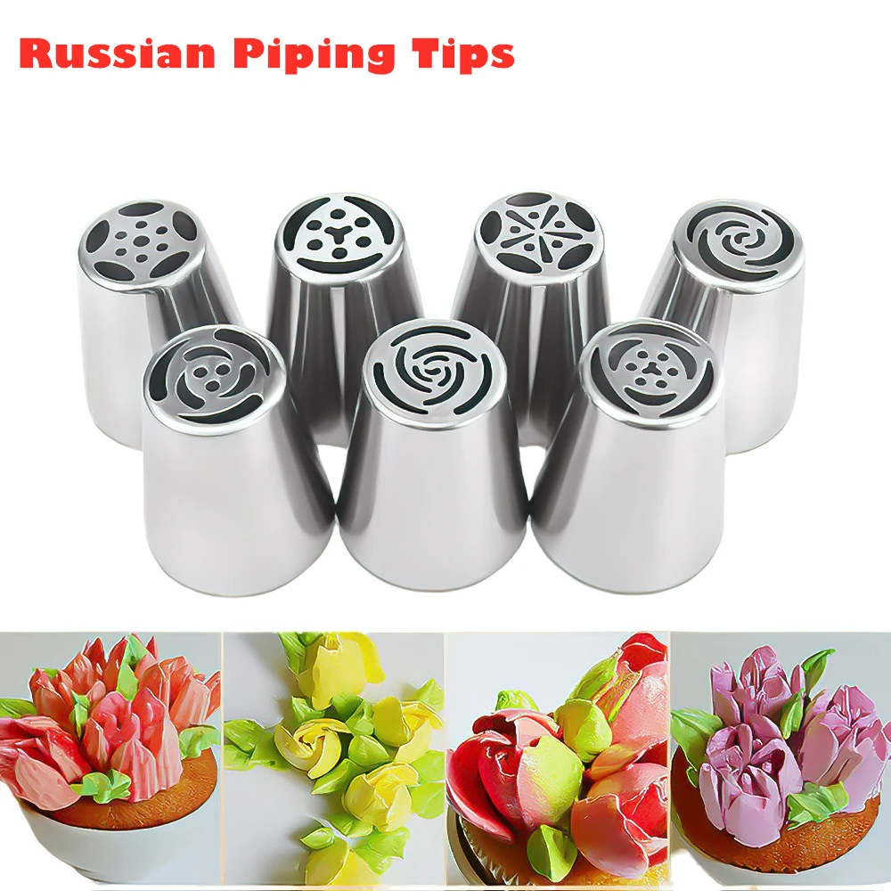 1pc Russian Tulip Icing Piping Nozzles Stainless Steel Flower Cream ...