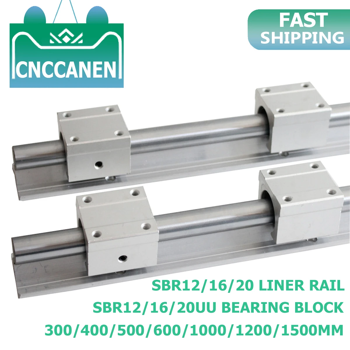 2PCS SBR12 SBR16 SBR20 20mm Linear Guide Rail 300 1500mm Fully Supported Linear Rail with ...