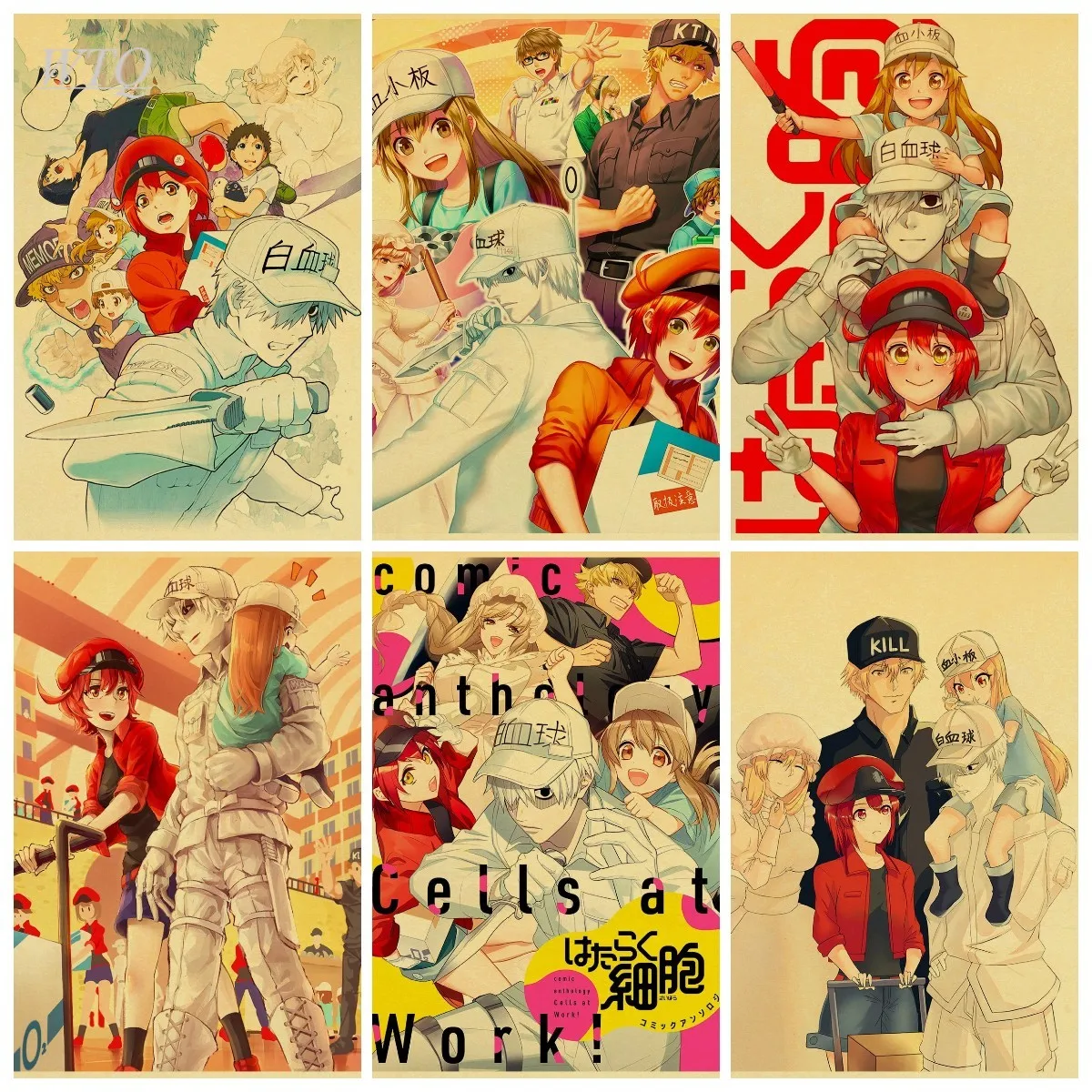 Anime Posters Cells At Work! Poster Game Poster Retro Poster Canvas ...