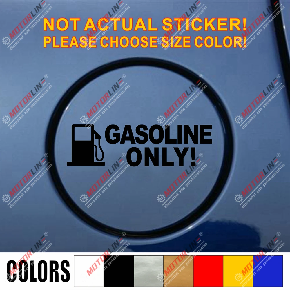 Gasoline Only Oil Warning Fuel Cap Vinyl Car Decal Bumper Sticker 12cm long