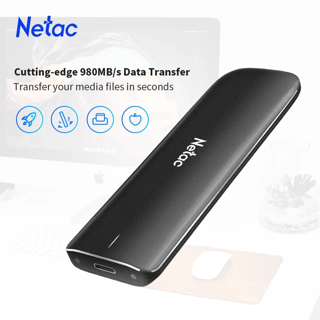 Netac ZX Portable SSD Hard Drive 1TB 500GB 250GB Read Speeds up to 980MB/s SSD External Solid ...