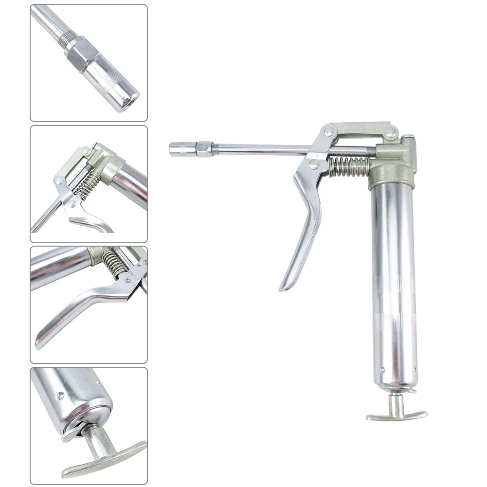 120CC Grease Gun Tool Hose Grease Machine Set Metal Steel Screw Auto ...