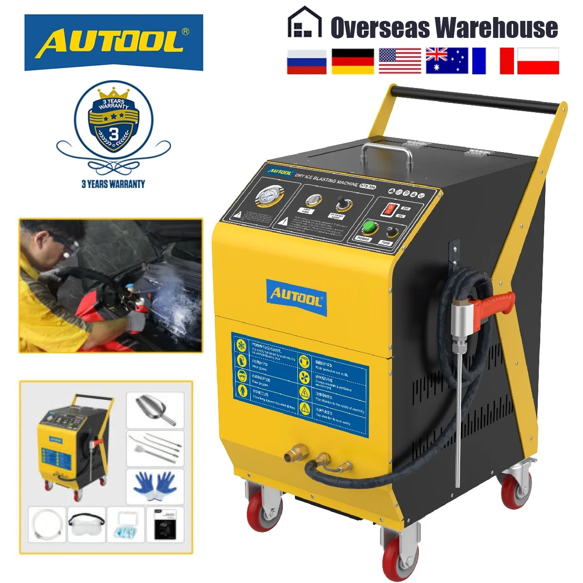 AUTOOL HTS708 maszyna do czyszczenia strumieniowego suchego lodu silnik ...