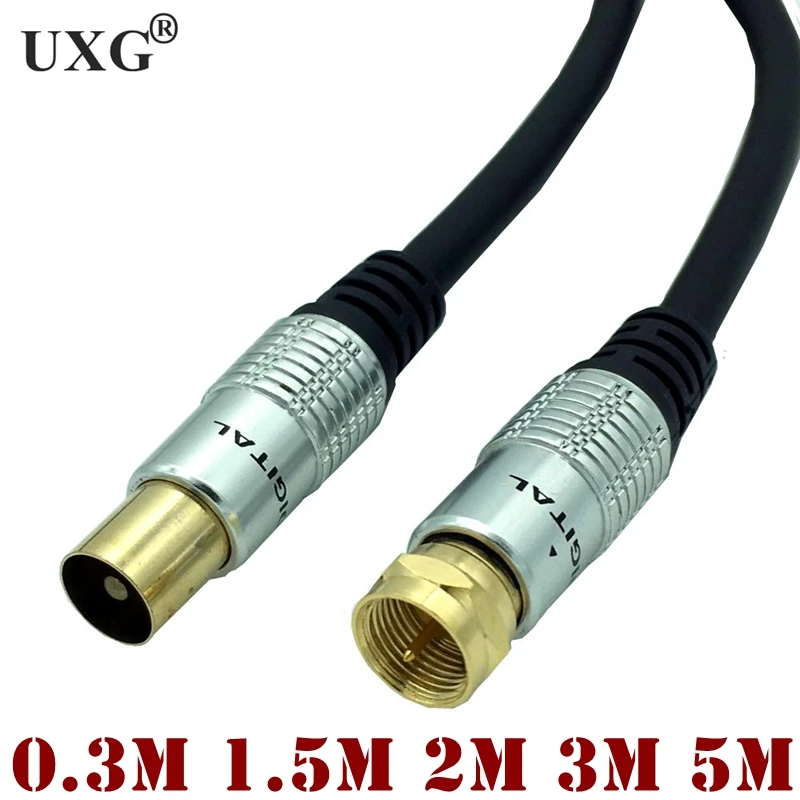 9.5mm Male to F type Male Coaxial TV Satellite Antenna F head RF cable ...