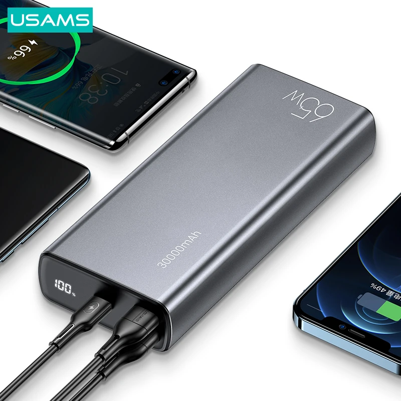 Usams Power Bank 30000mah Powerbank Fast Poverbank For Iphone 13 Pro ...