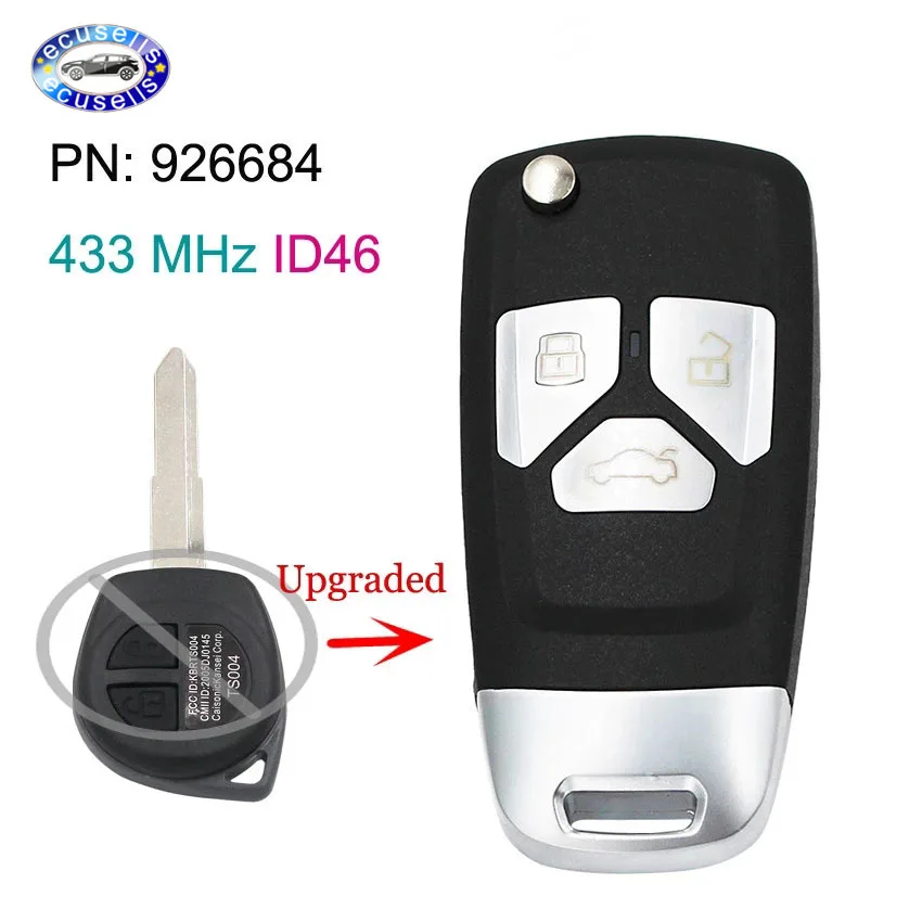 Upgraded Replacement Remote Car Key Fob 433mhz Id46 Chip For Suzuki ...