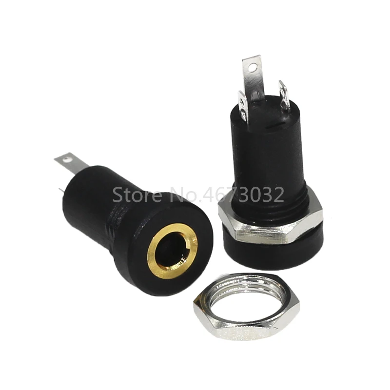 5pcs Pj392a 3.5mm Audio Jack Socket 3 Black Stereo Solder - AliExpress