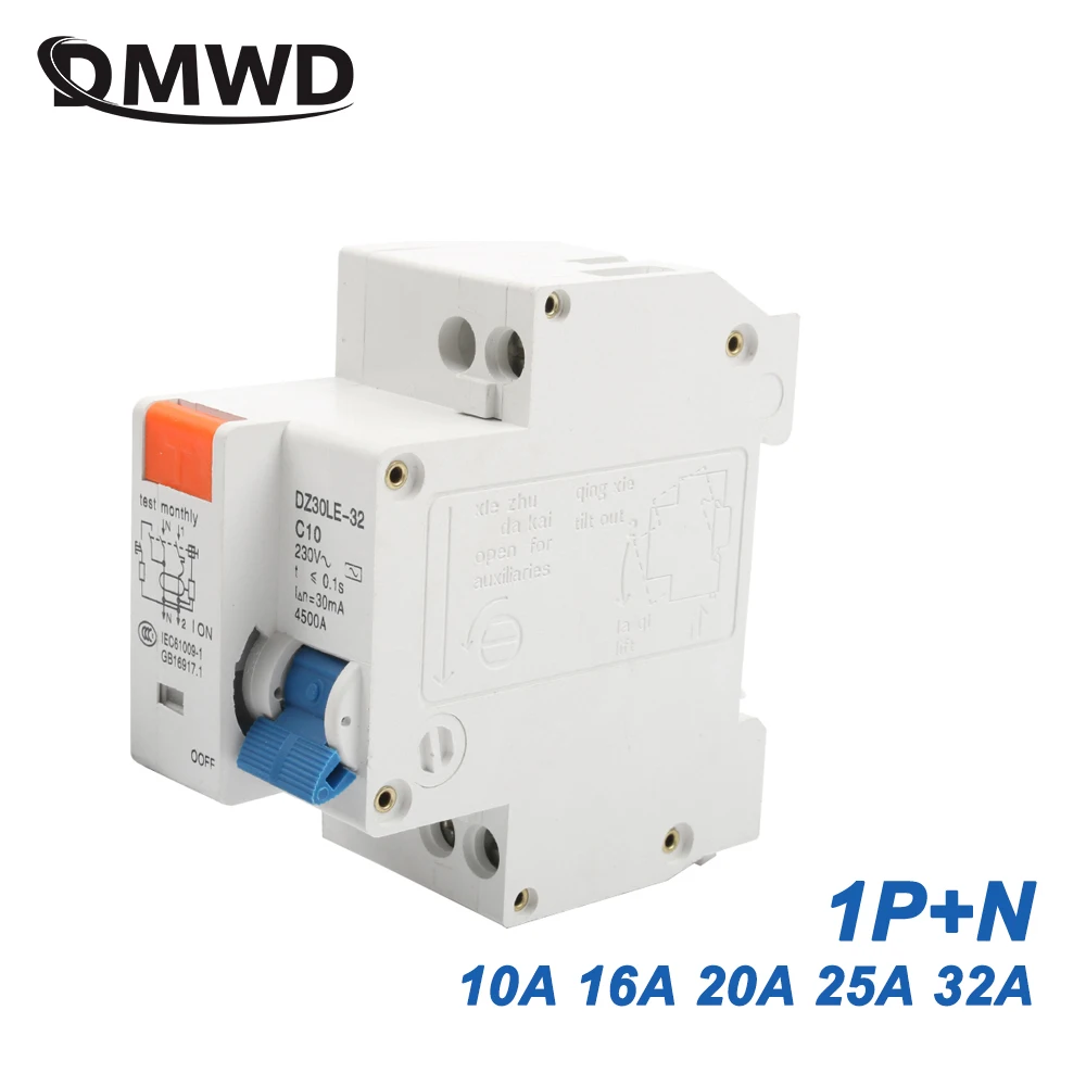 DPNL-DZ30LE-32-1P-N-10A-16A-20A-25A-32A-230V-50-60HZ-Residual-Current ...