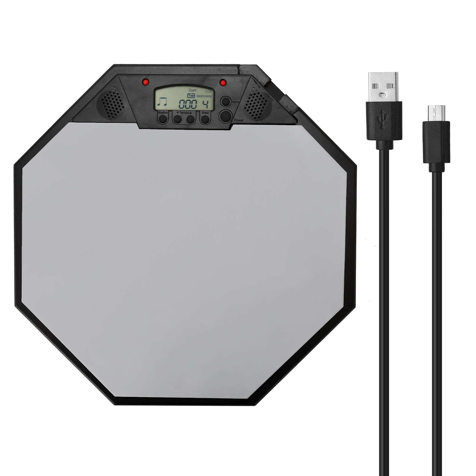 12in Rubber Pad Electronic Dumb Drum Metronome Practice Dumb Drum For ...