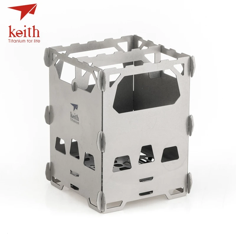 Keith Titanium Wood Burning Stove Portable Camping Charcoal Burner BBQ ...