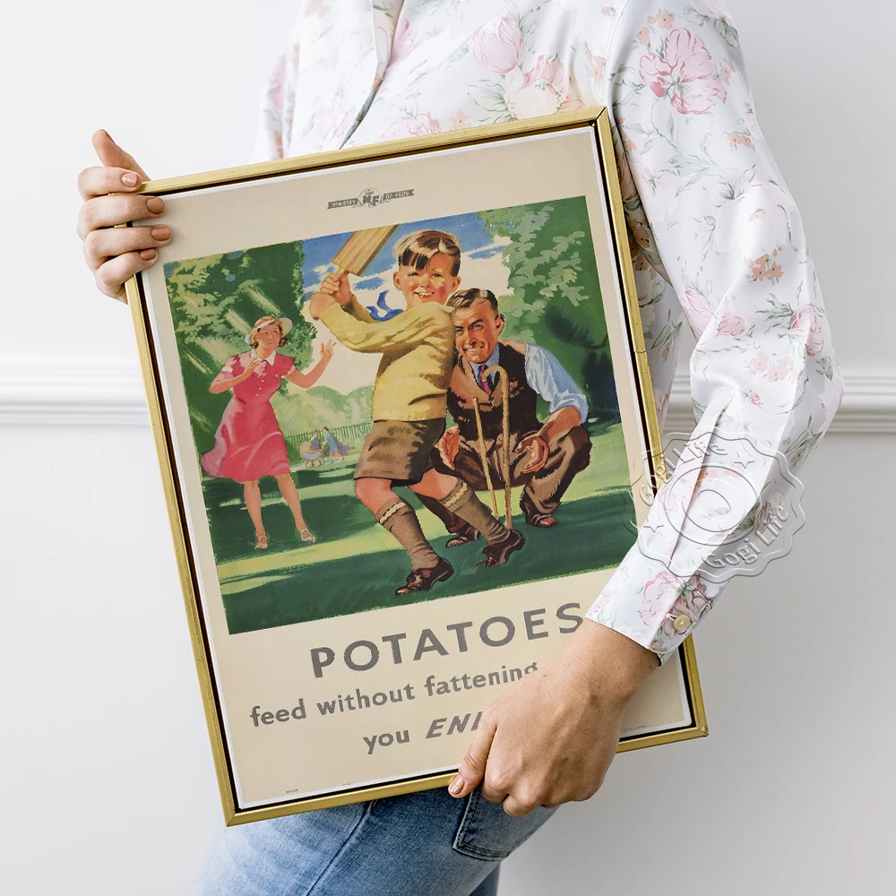 British Food Ministry Propaganda Vintage Poster, Potatoes Feed Without ...
