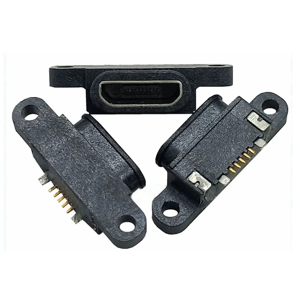 5-50PCS-Micro-USB-5pin-Connector-Charging-Jack-Socket-Dock-Port-5P-IP67 ...
