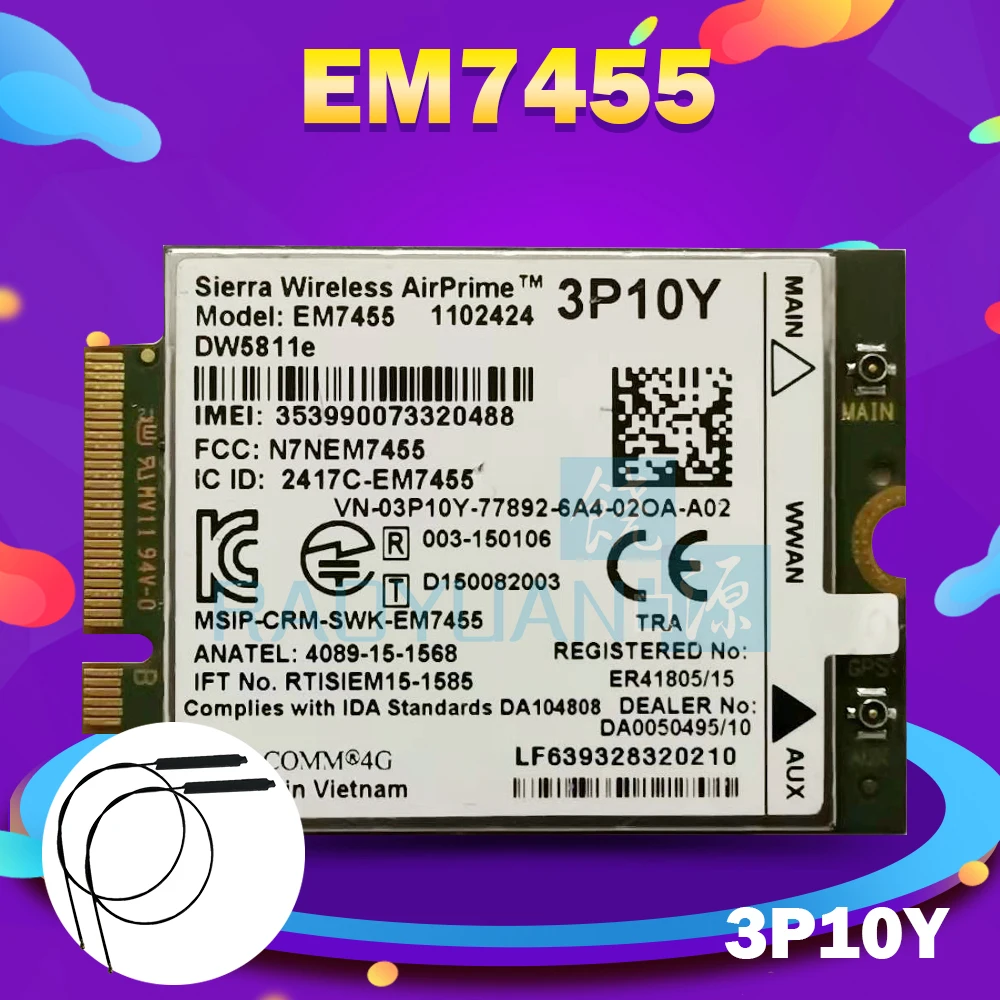SIERRA EM7455 DW5811E 3P10Y MR7VT for E7270 E7470 E7370 E5570 Wireless ...