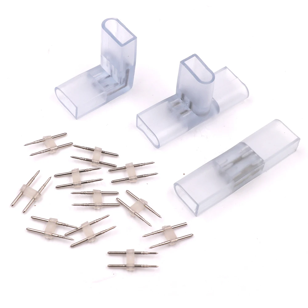 I-L-T-Type-Neon-Strip-Connector-2-pin-Middle-Corner-Plug-with-Copper ...