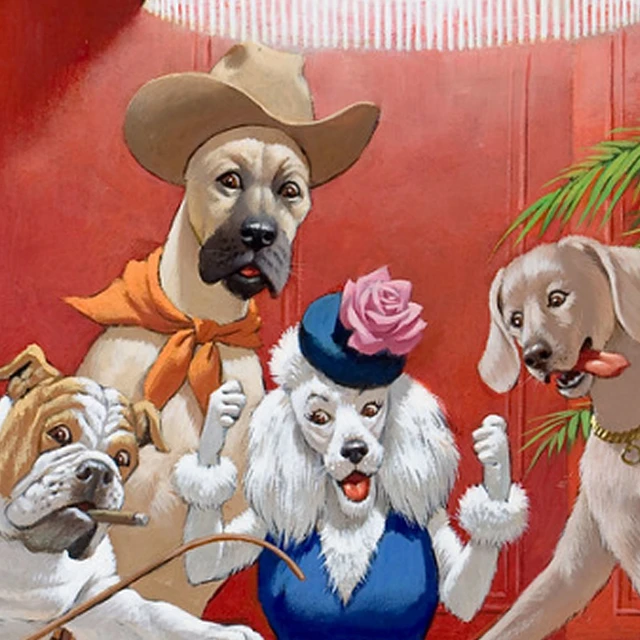 Dogs Playing Pool Poster