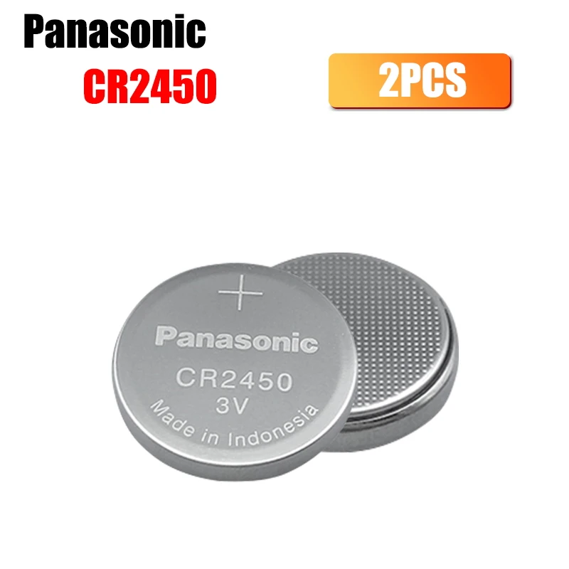 2pcs Panasonic Cr2450 Button Cell Coin Battery 3v 2450 Ecr2450 Kcr2450 ...