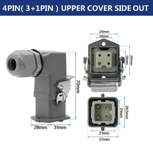 Heavy Load Connector HDC HA 4 5 6 8 Pin Heavy Duty Connector 10A ...