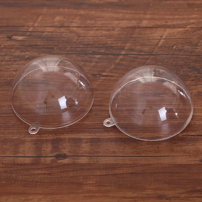 5PCS Transparent Plastic Balls Christmas Universal Gift Packing Baubles ...