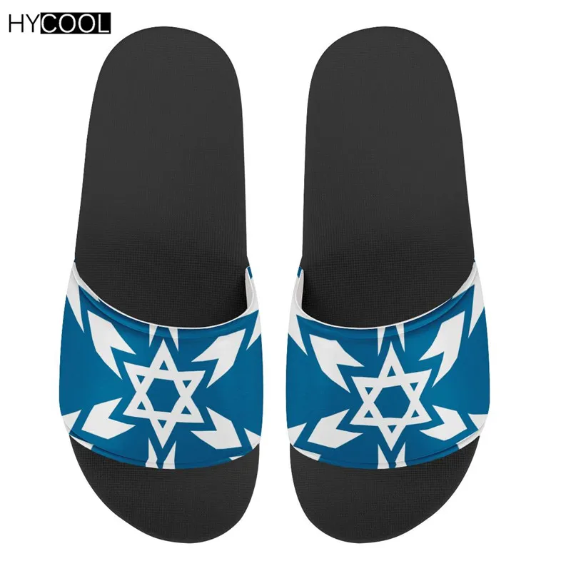 HYCOOL Unisex Novetly Design Summer Slippers National Flag Print Israel ...