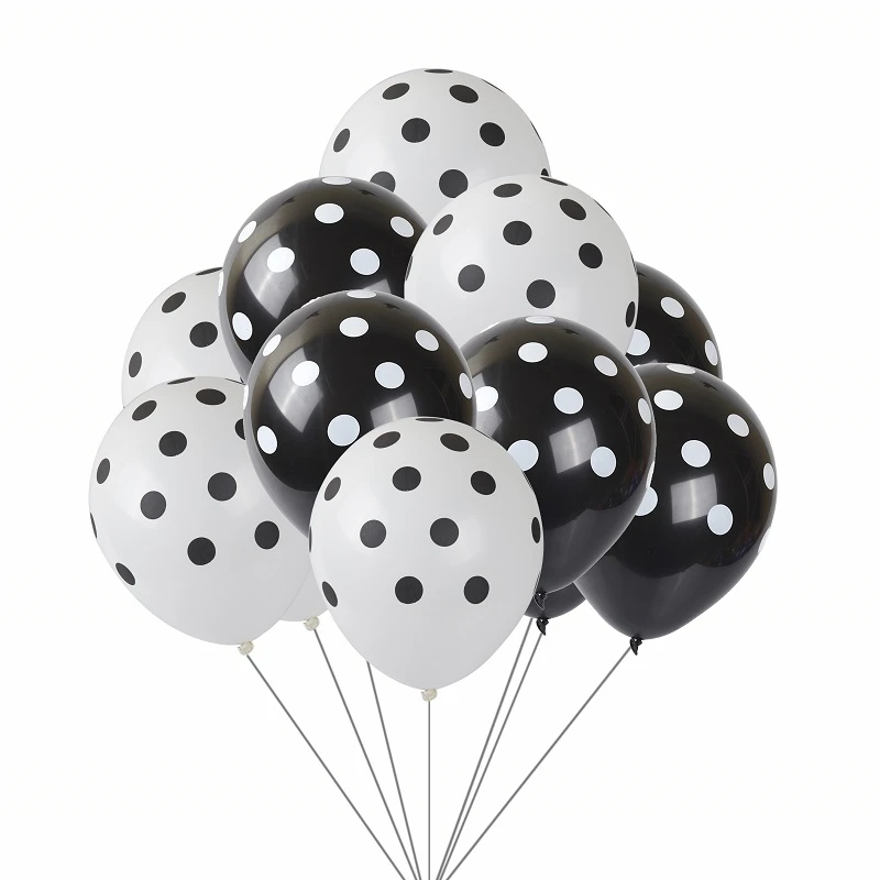 10/20 Pcs 12inch Polka Dot Latex Balloons Black And White Baby Birthday ...