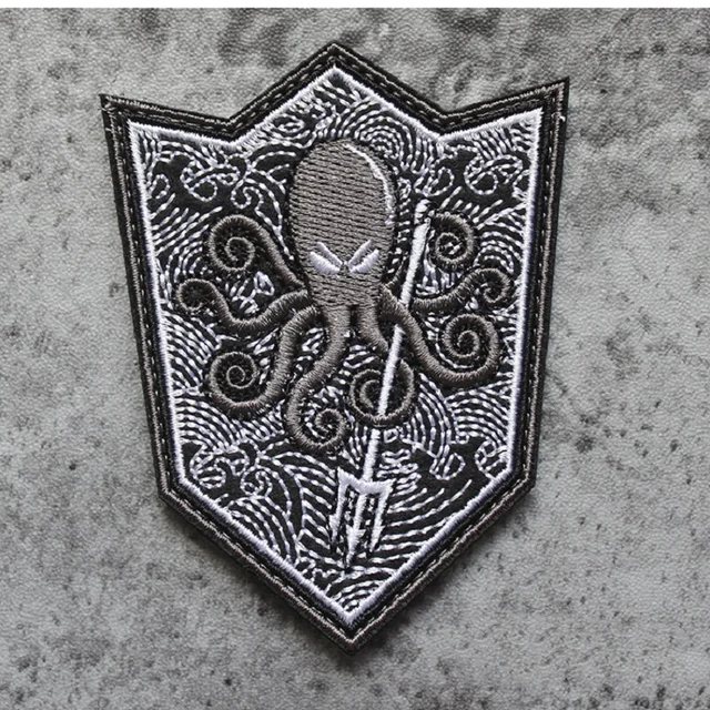 Trident Octopus Embroidery Patches Adventure Tactical Military For ...