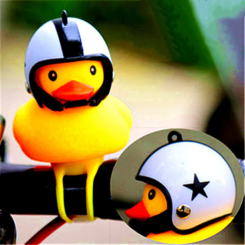 Yellow Broken Wind Small Ducks Bicycle Duck Bell with Light Hard Hat ...