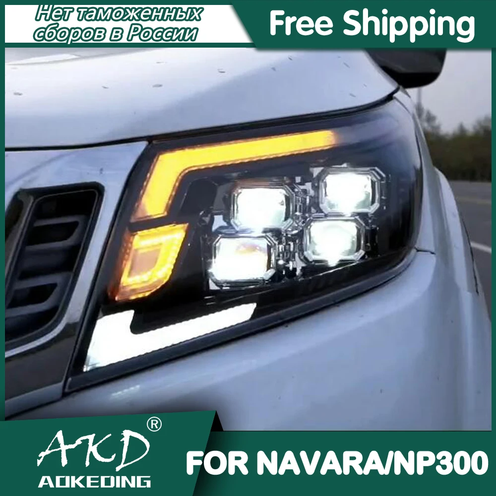 For-Nissan-Navara-2014-2021-Headlights-DRL-Day-Running-Light-LED-Bi ...