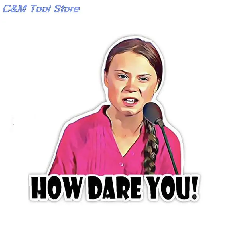 2pcs 8*8cm How Dare You Greta Thunberg Vinyl Decal Sticker Window Truck ...