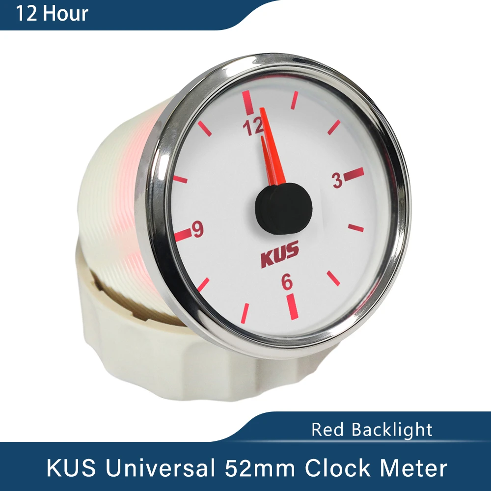 New Kus Car Boat Clock 12v/24v With Red Led Available Backlight 52mm ...