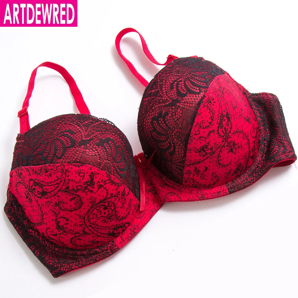 여자 라거 가슴 프린트 브래지어 언더 와이어 섹시 란제리 꽃 레이스 Bralette Bh 플러스 사이즈 브래지어 C D Dd E