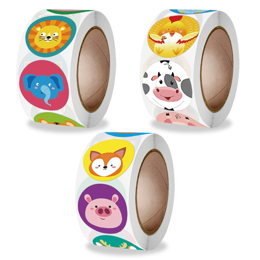 1 inch Cartoon Sticker for Kids classic toys Cute Animals Scrapbooking ...