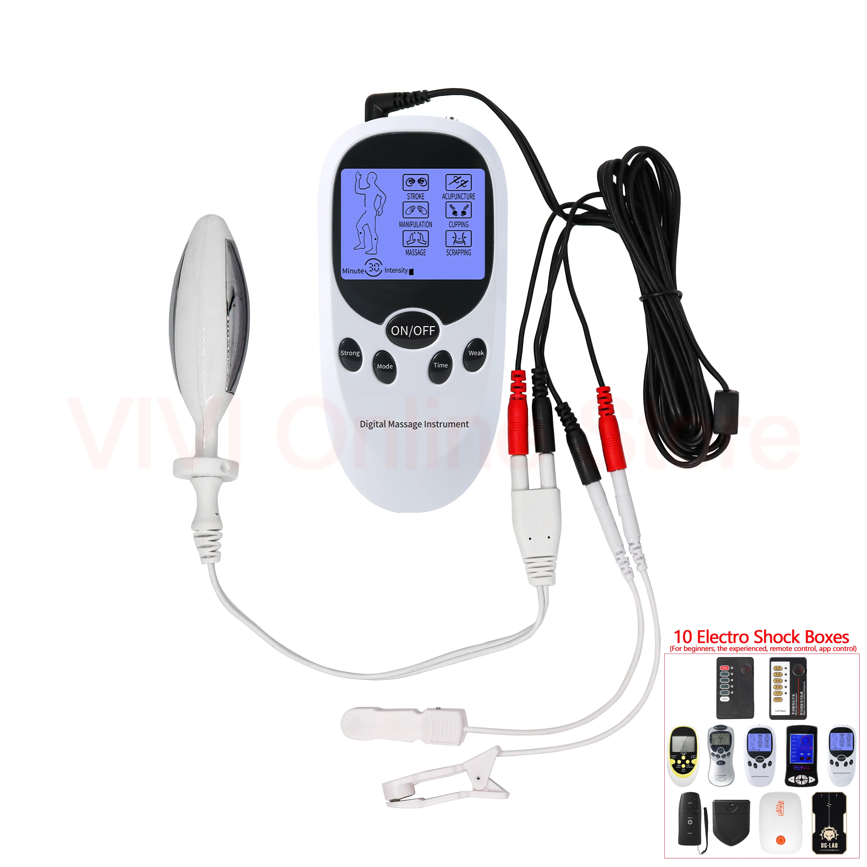 Estim Prostate Electric Anal Plug Electro Stimulation Sex Clips Tens ...